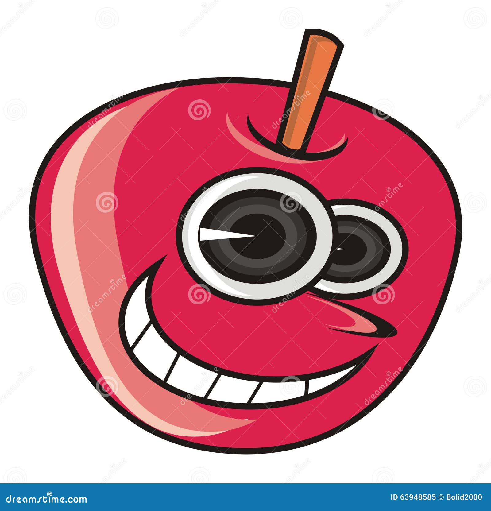 Sourire rouge de pomme illustration stock. Illustration du jardinier ...