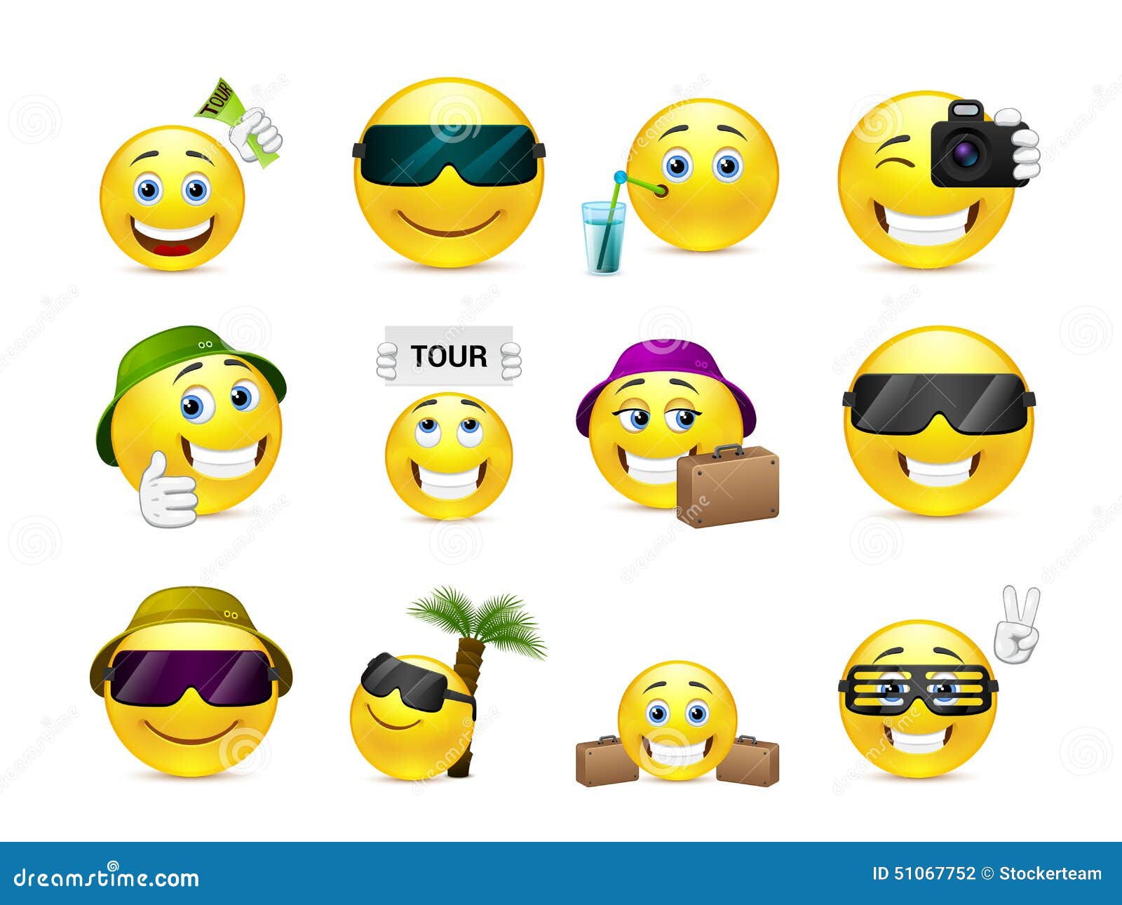 Sourires des vacances illustration stock. Illustration du rond - 51067752