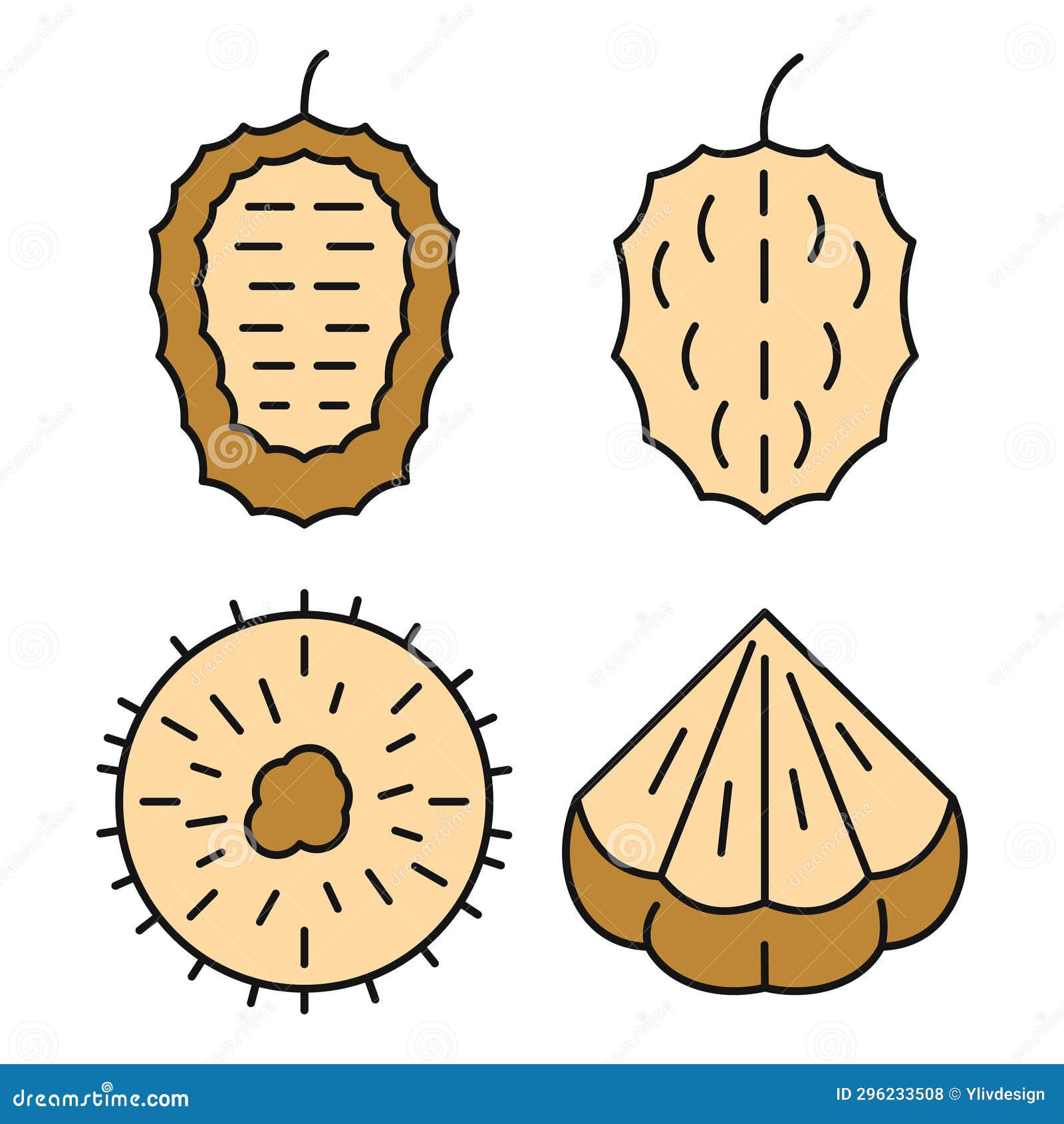 Soursop Icons Set Vector Color Stock Vector - Illustration of food ...