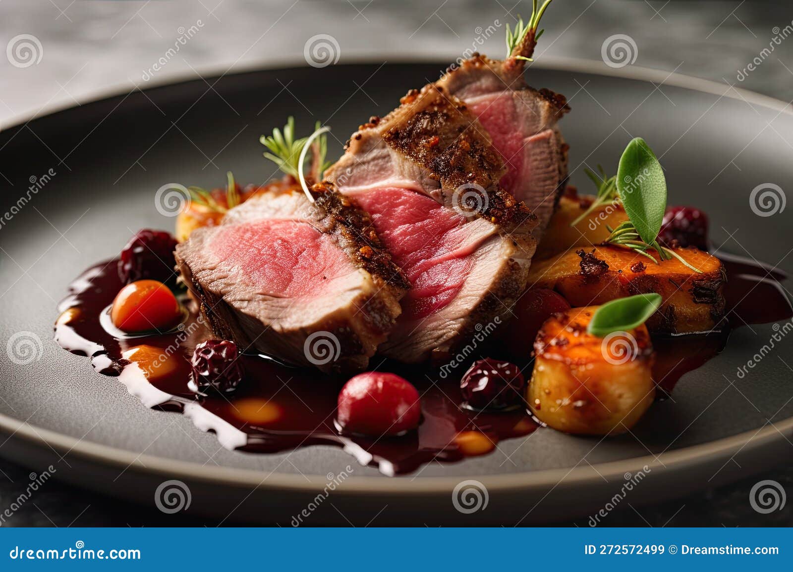 Sous Vide Lamb Dish. Generative AI Stock Illustration - Illustration of ...