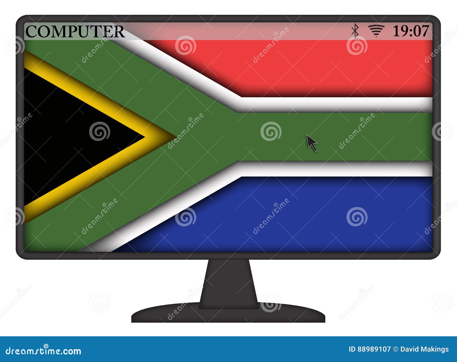 South Africa Computer Flag stock illustration. Illustration of south ...