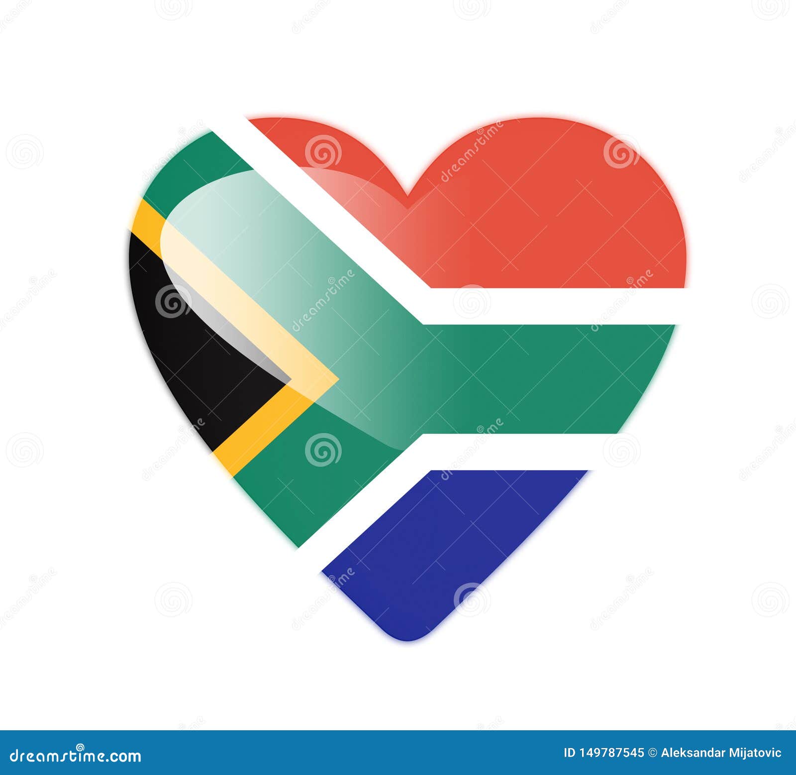 South Africa 3D Heart Shaped Flag Stock Illustration - Illustration of ...