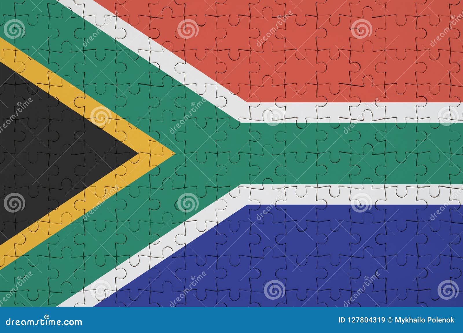 South Africa Flag is Depicted on a Folded Puzzle Stock Illustration ...