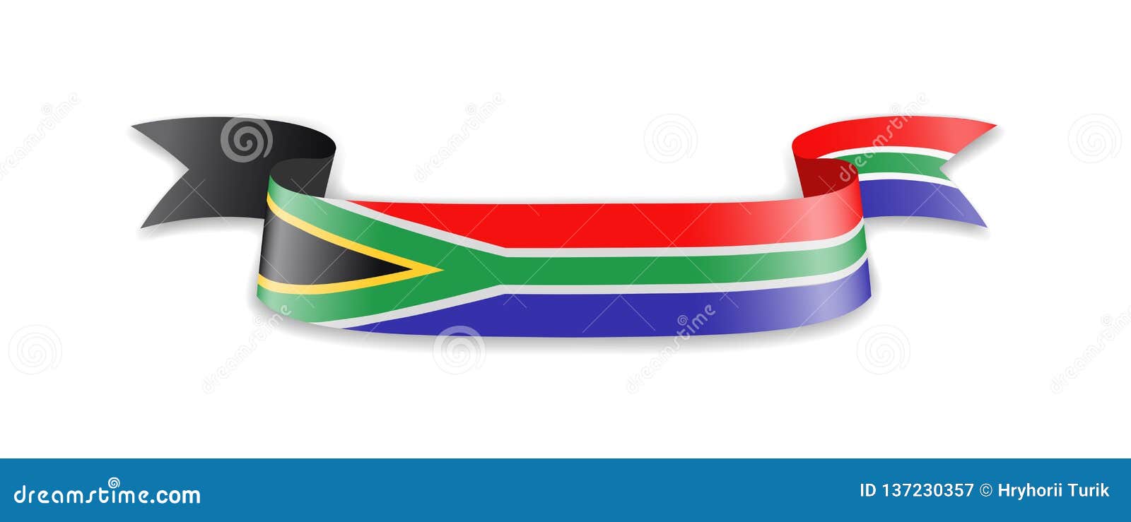 South Africa Flag in the Form of Wave Ribbon. Stock Vector ...