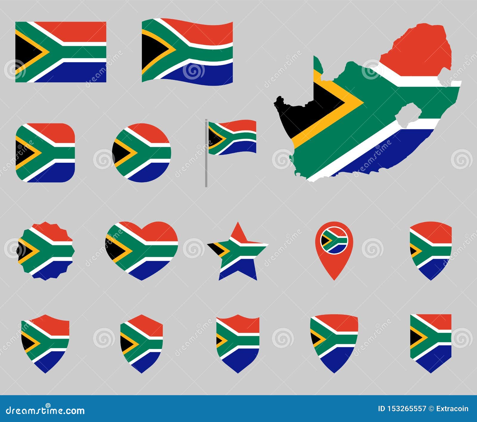 South Africa Flag Icon Set Flag Of The Republic Of South Africa