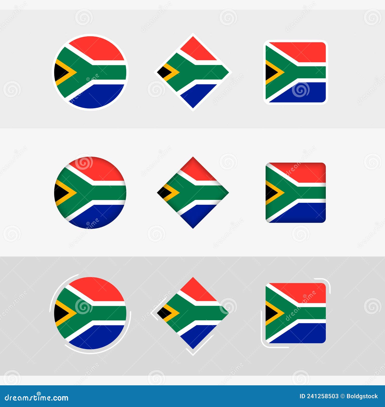 South Africa Flag Icons Set Vector Flag Of South Africa Stock Vector