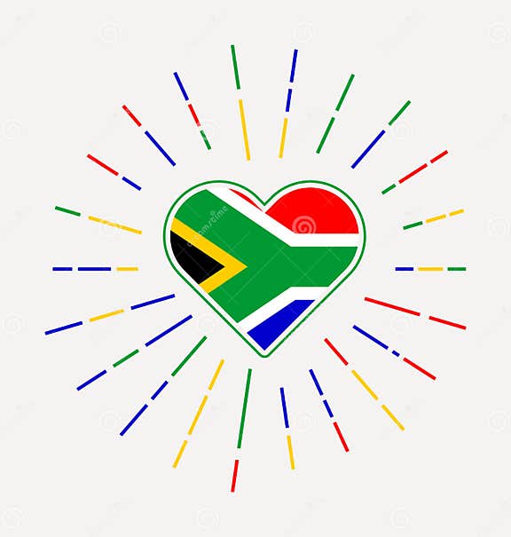 South Africa Heart With Flag Of The Country Stock Vector