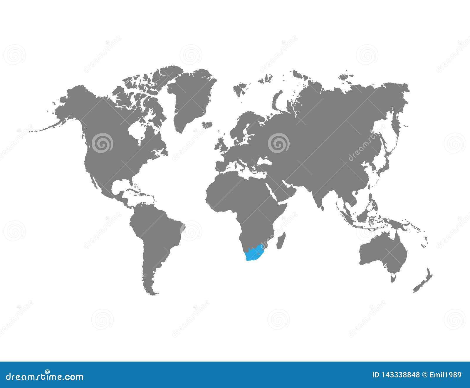 South Africa is Highlighted on the World Map Stock Illustration ...