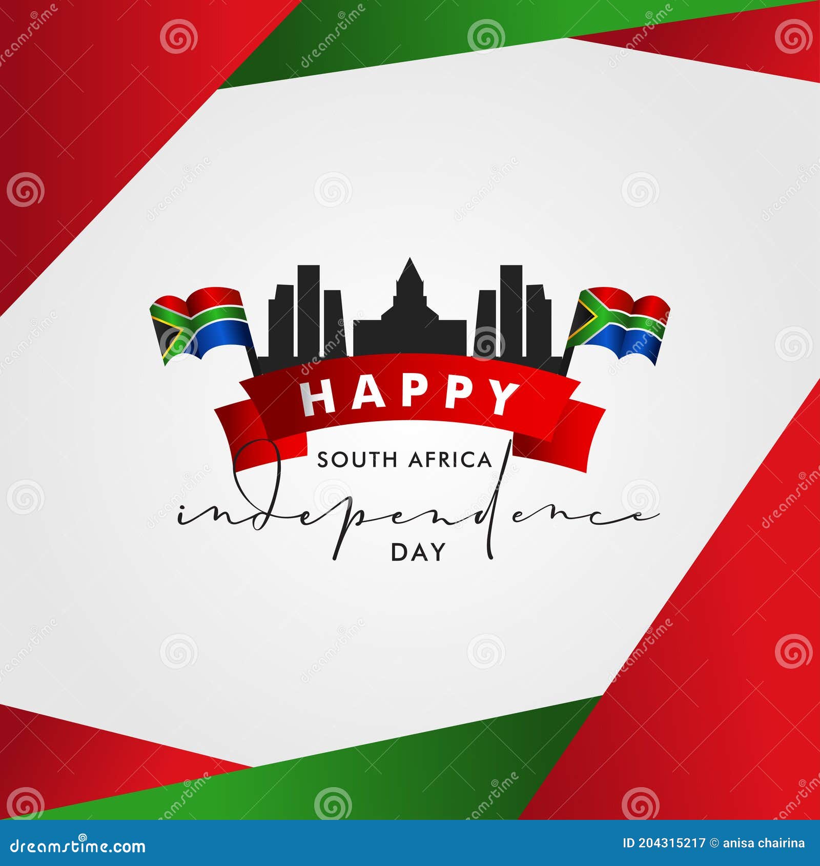 South Africa Independence Day Design Template Illustration Stock Vector ...