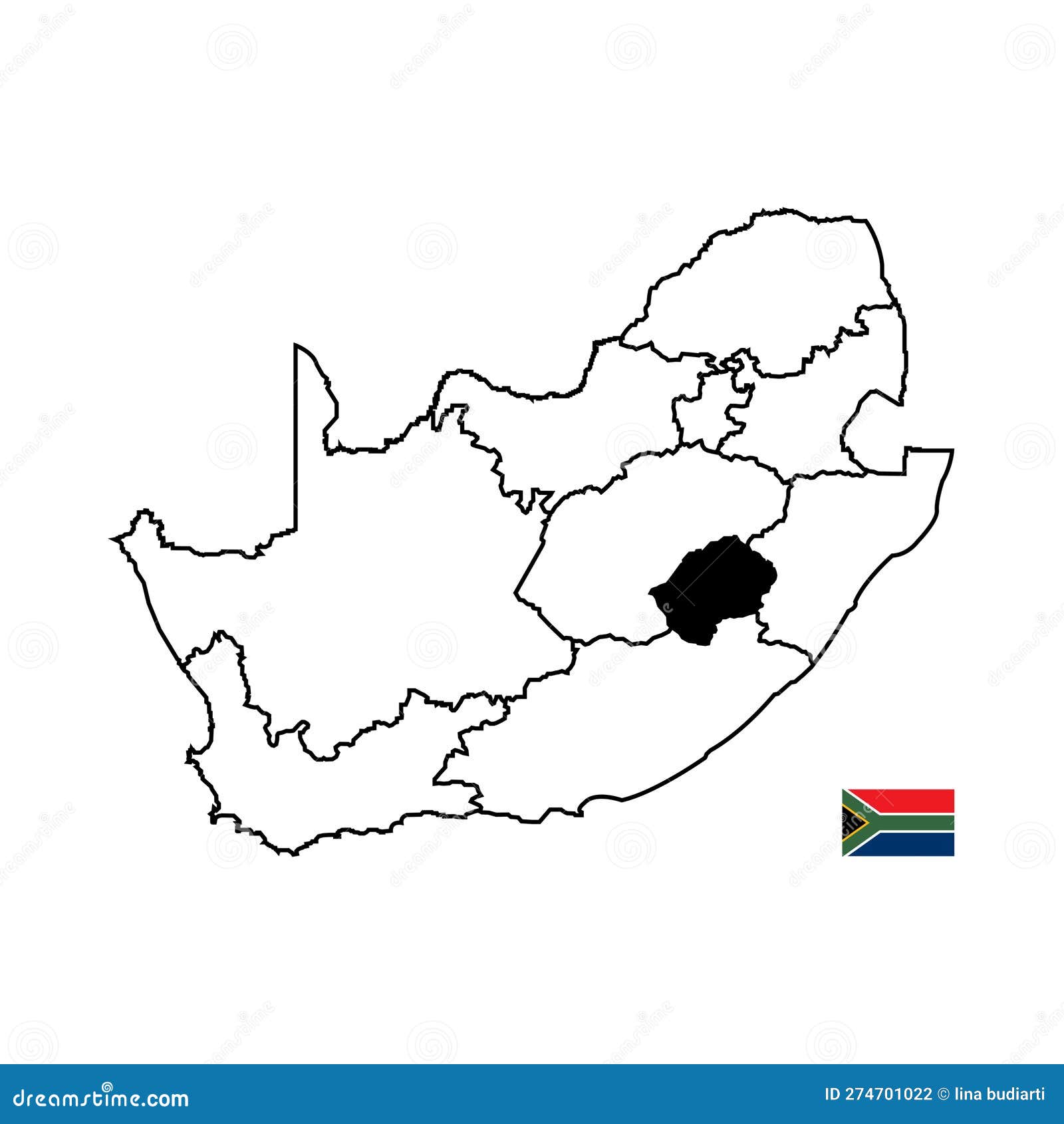 South Africa map icon stock vector. Illustration of national - 274701022