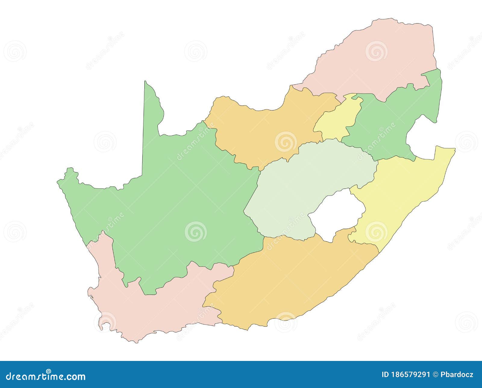 South Africa - Highly Detailed Editable Political Map. Stock Vector ...