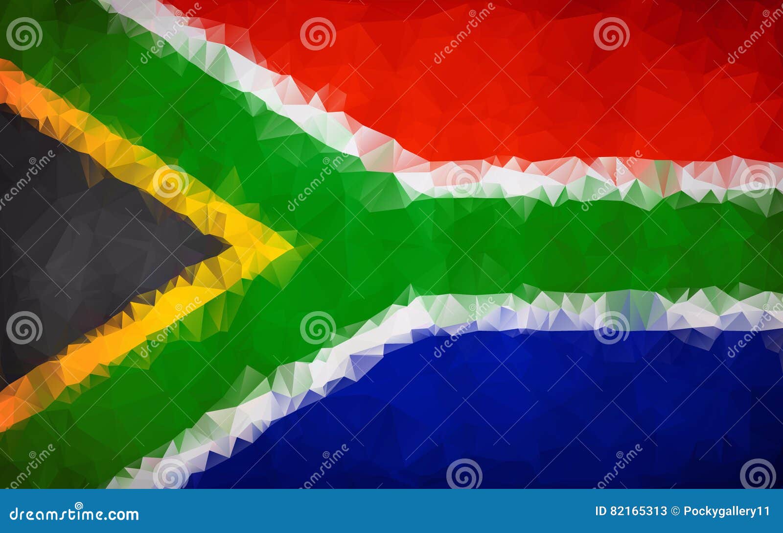 South Africa polygon flag stock vector. Illustration of texture - 82165313