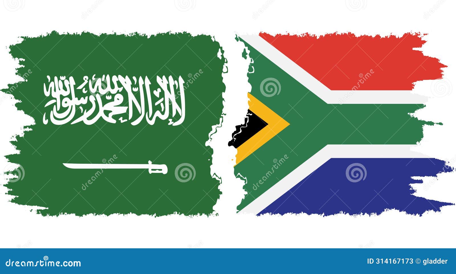 South Africa and Saudi Arabia Grunge Flags Connection Vector Stock Vector - Illustration of ...
