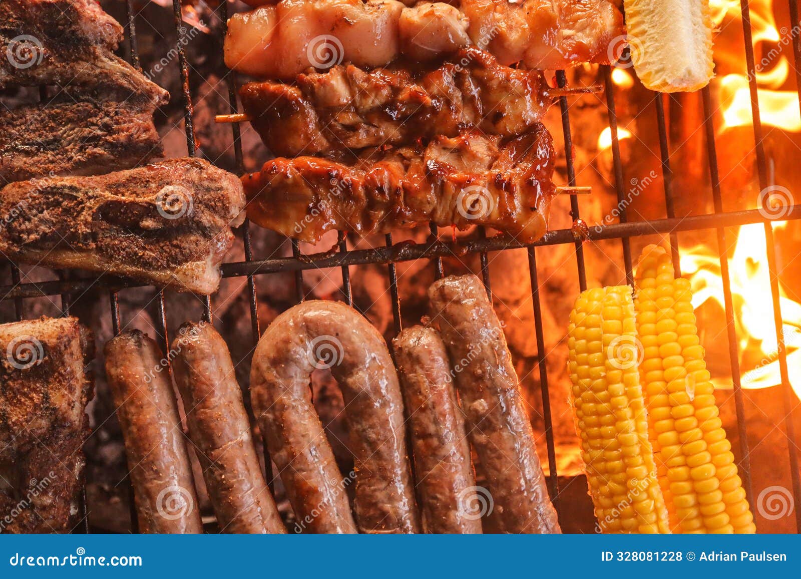South African braai meat stock photo. Image of flame - 328081228