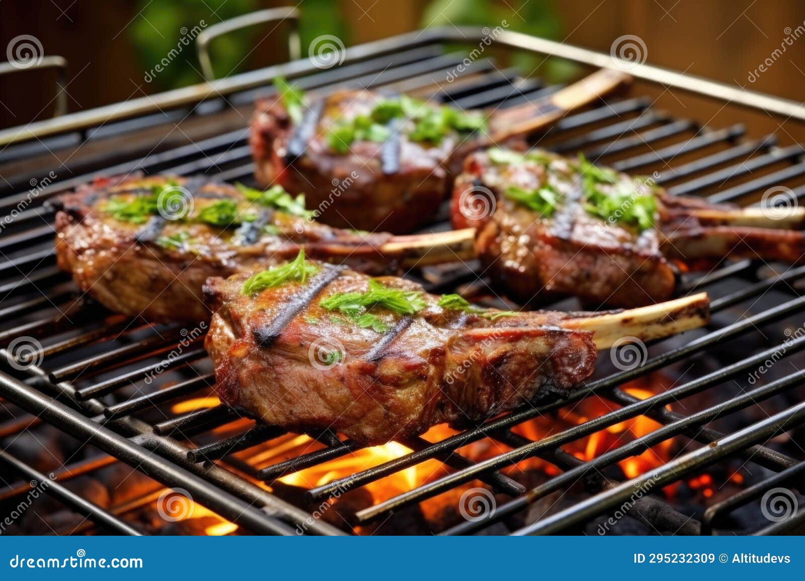 South African Braai-style Bbq Lamb Chops on a Grid Stock Image - Image ...