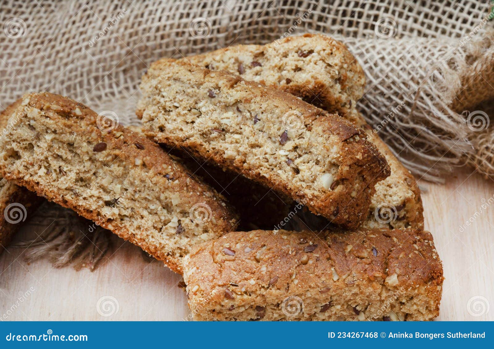 South African Bran Rusks on Rustic Farm Table Stock Photo - Image of ...