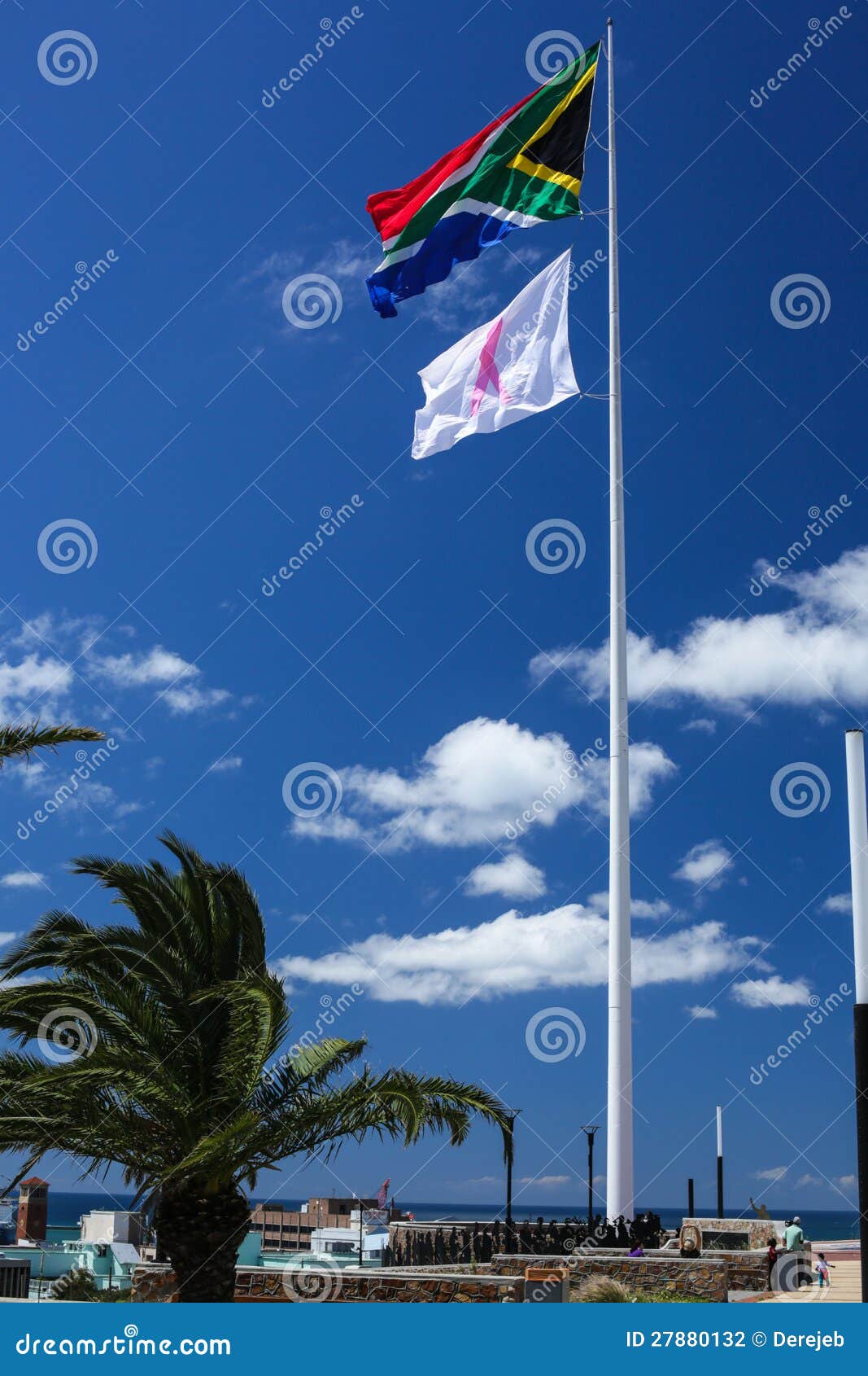 South African and Breast Cancer Awareness Flags Stock Photo - Image of ...