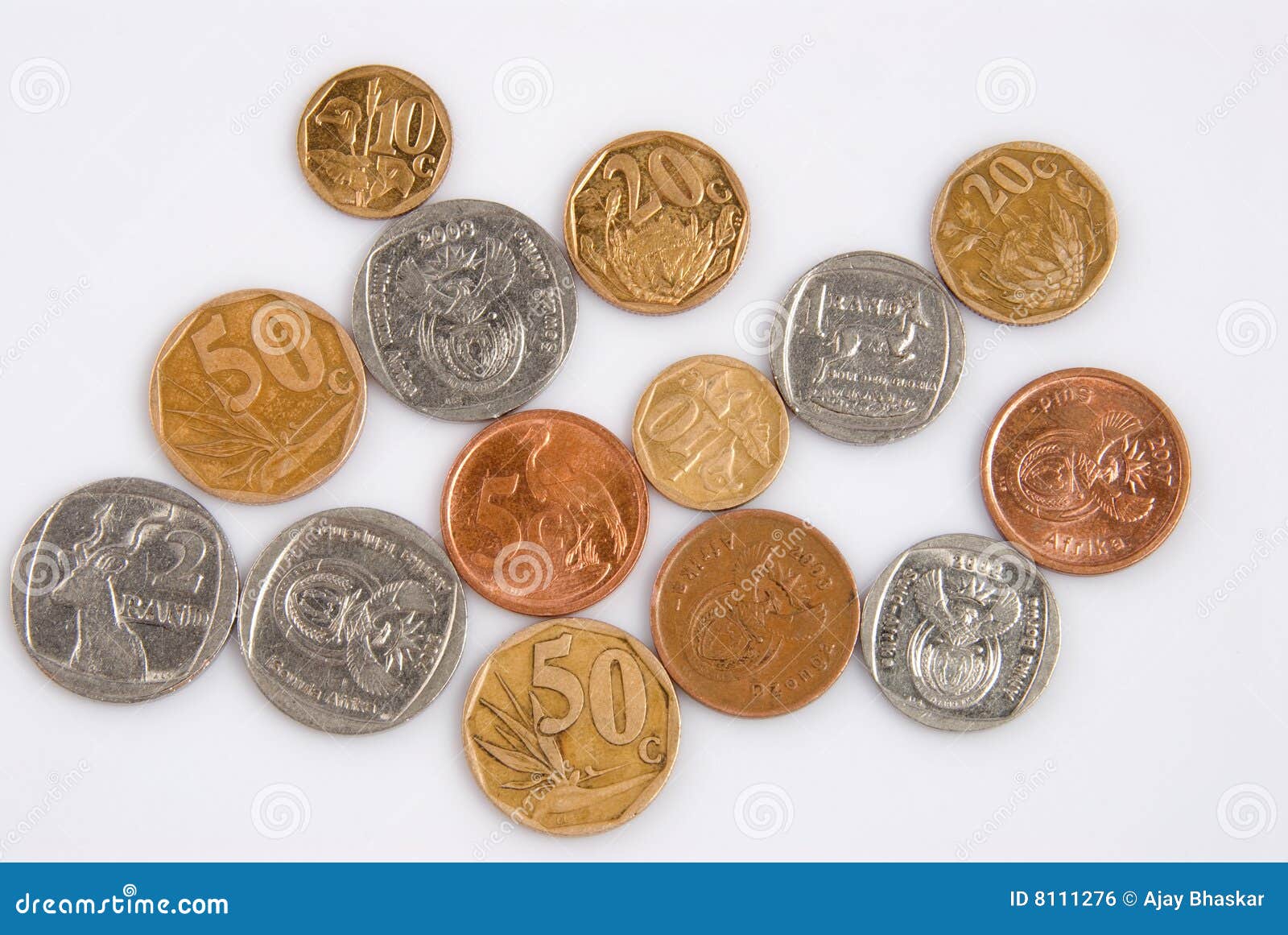 South African coins stock photo. Image of objects, round - 8111276