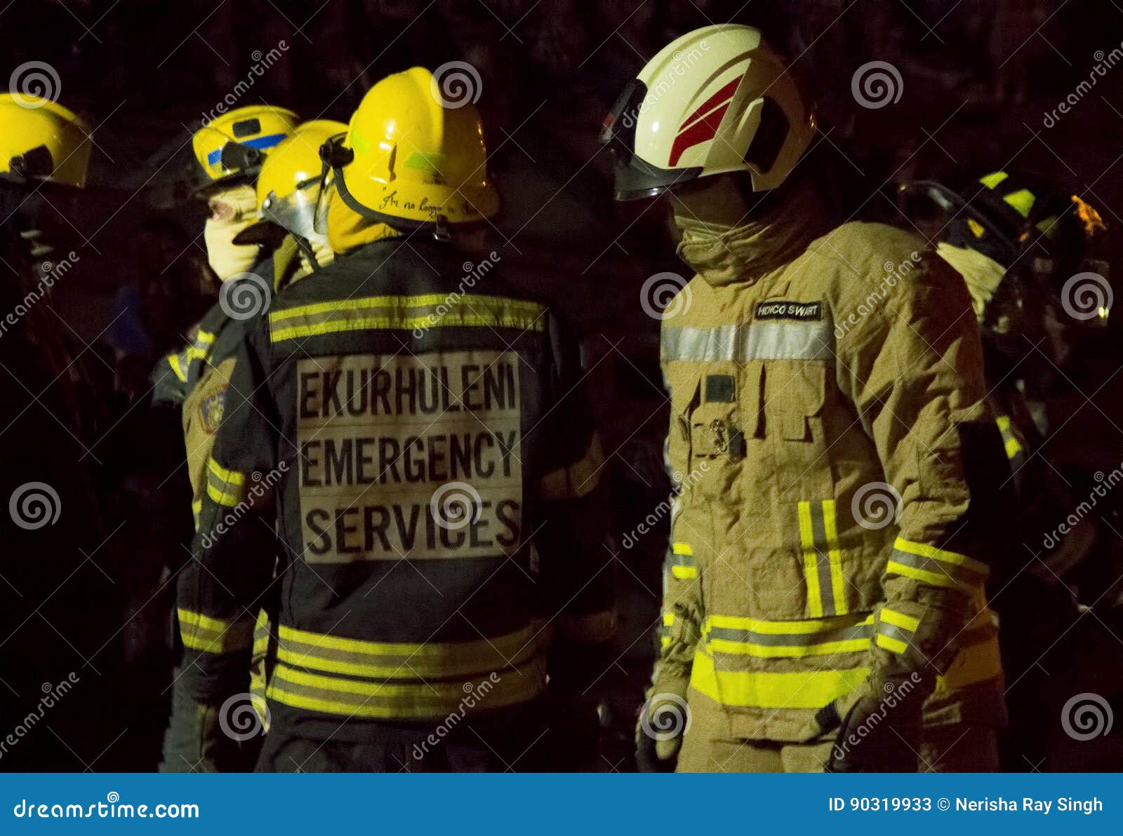 South African Firefighter in Bunker Gear - Half Length Editorial Stock ...