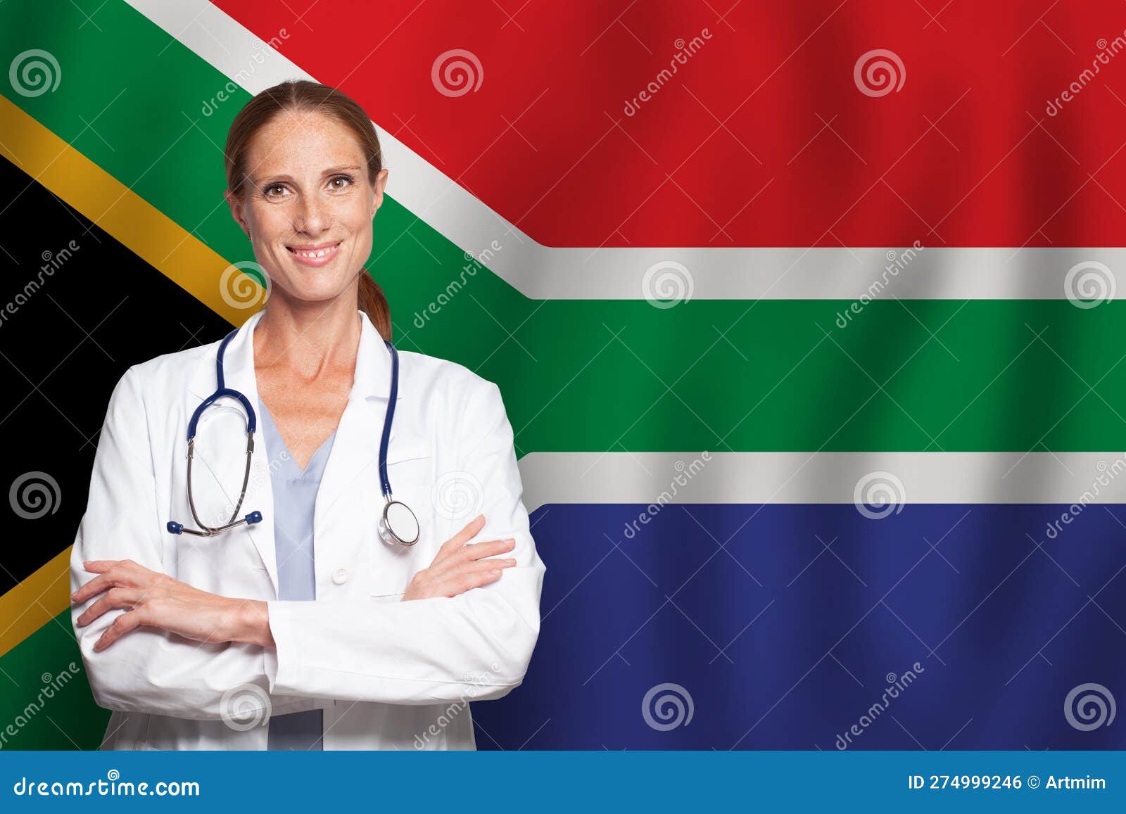 South African General Practitioner Gp on the Flag of South Africa Stock ...