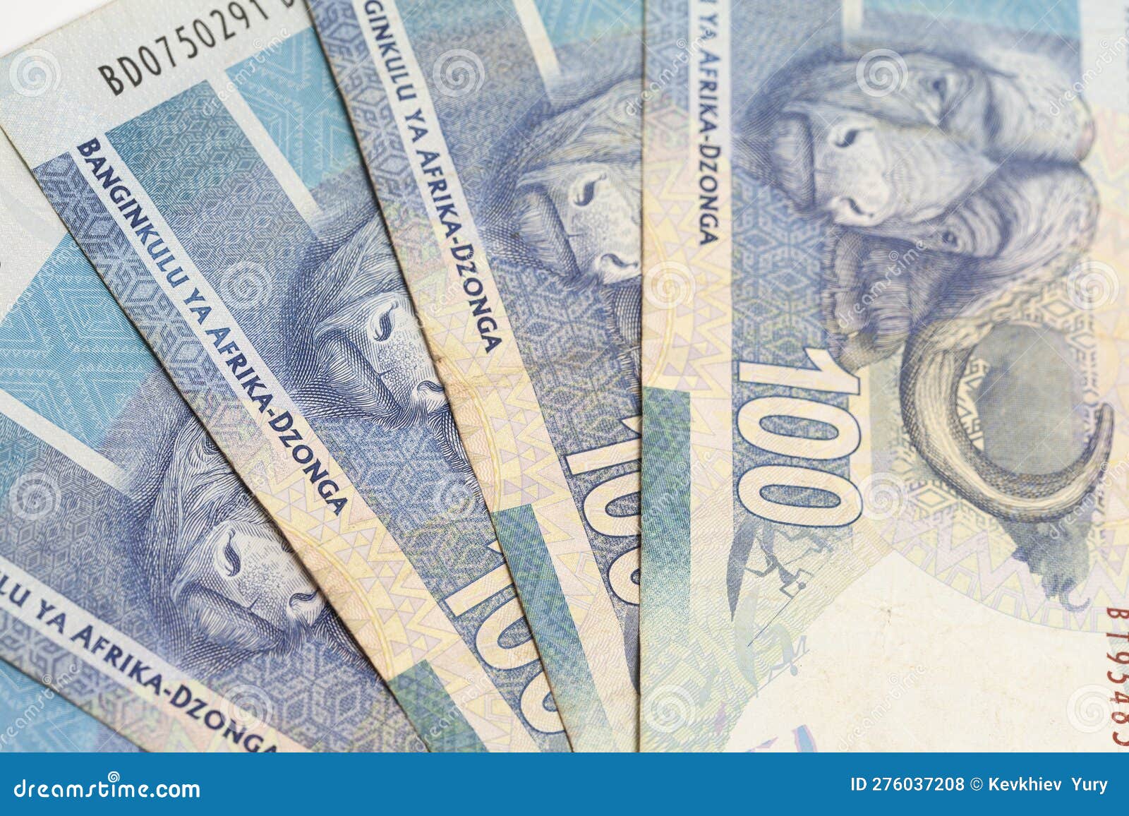 South African Money 100 Rand Banknotes. Stock Photo - Image of mandela ...