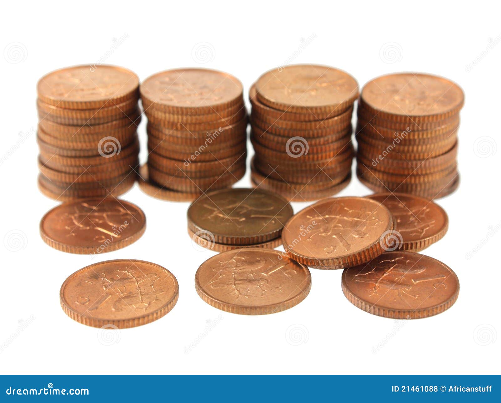 South African One Cent Coins Stock Photo - Image of foreign, south ...