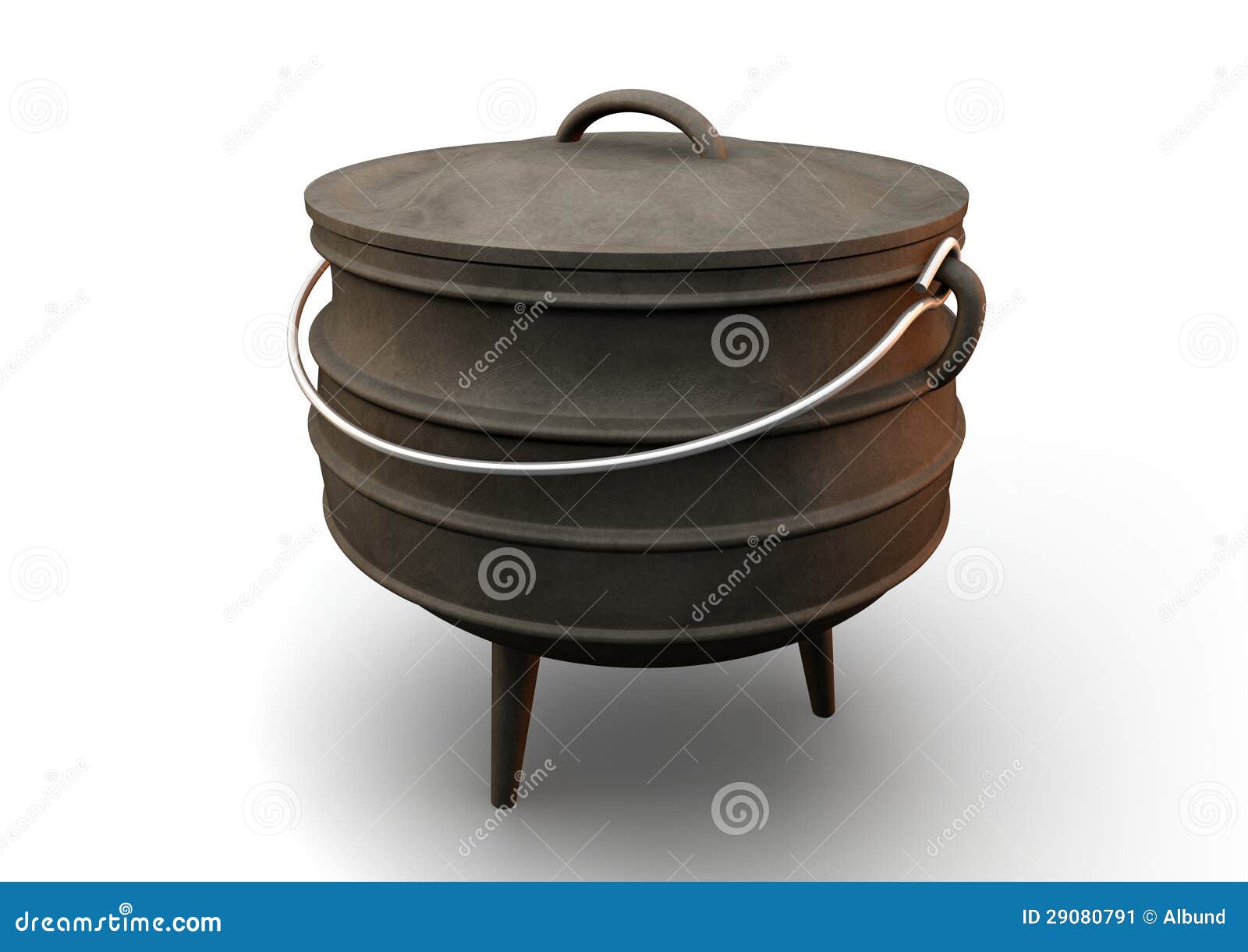 South African Potjie Pot Perspective Stock Illustration - Illustration ...