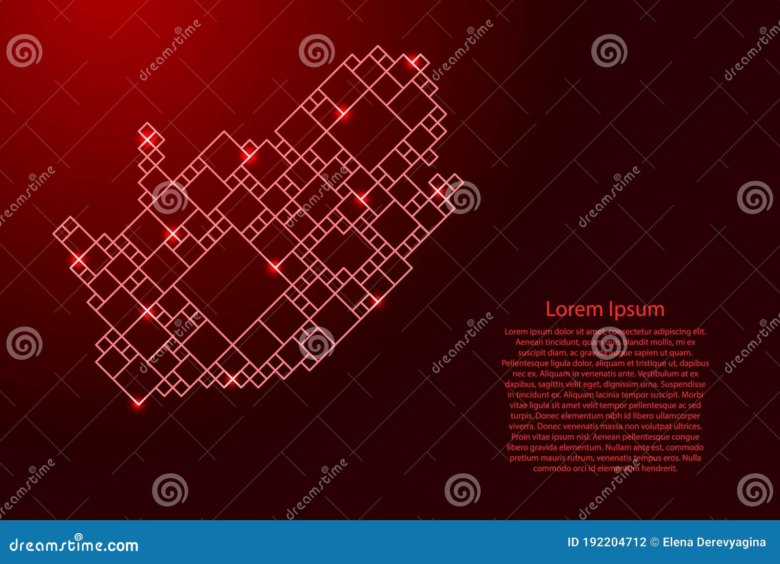 South African Republic Map from Red Pattern from a Grid of Squares of ...