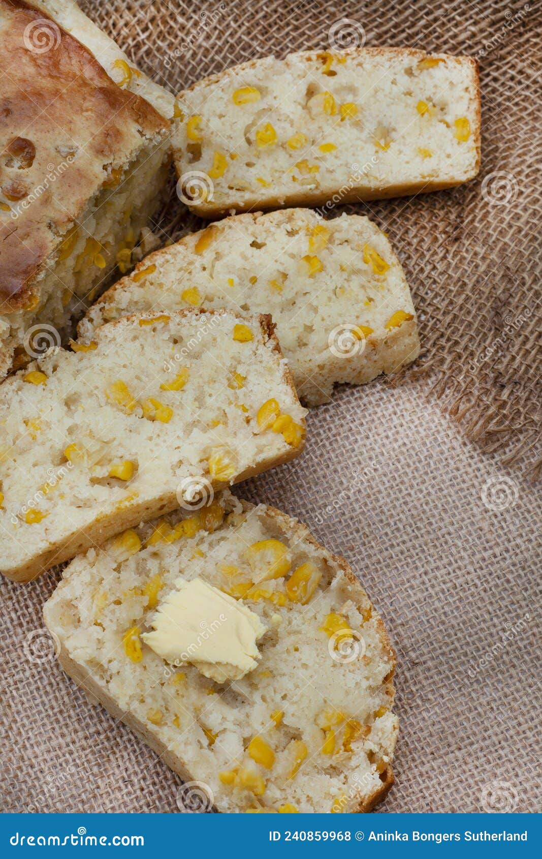 South African Sweet Corn Sweet Bread Stock Photo - Image of flat ...