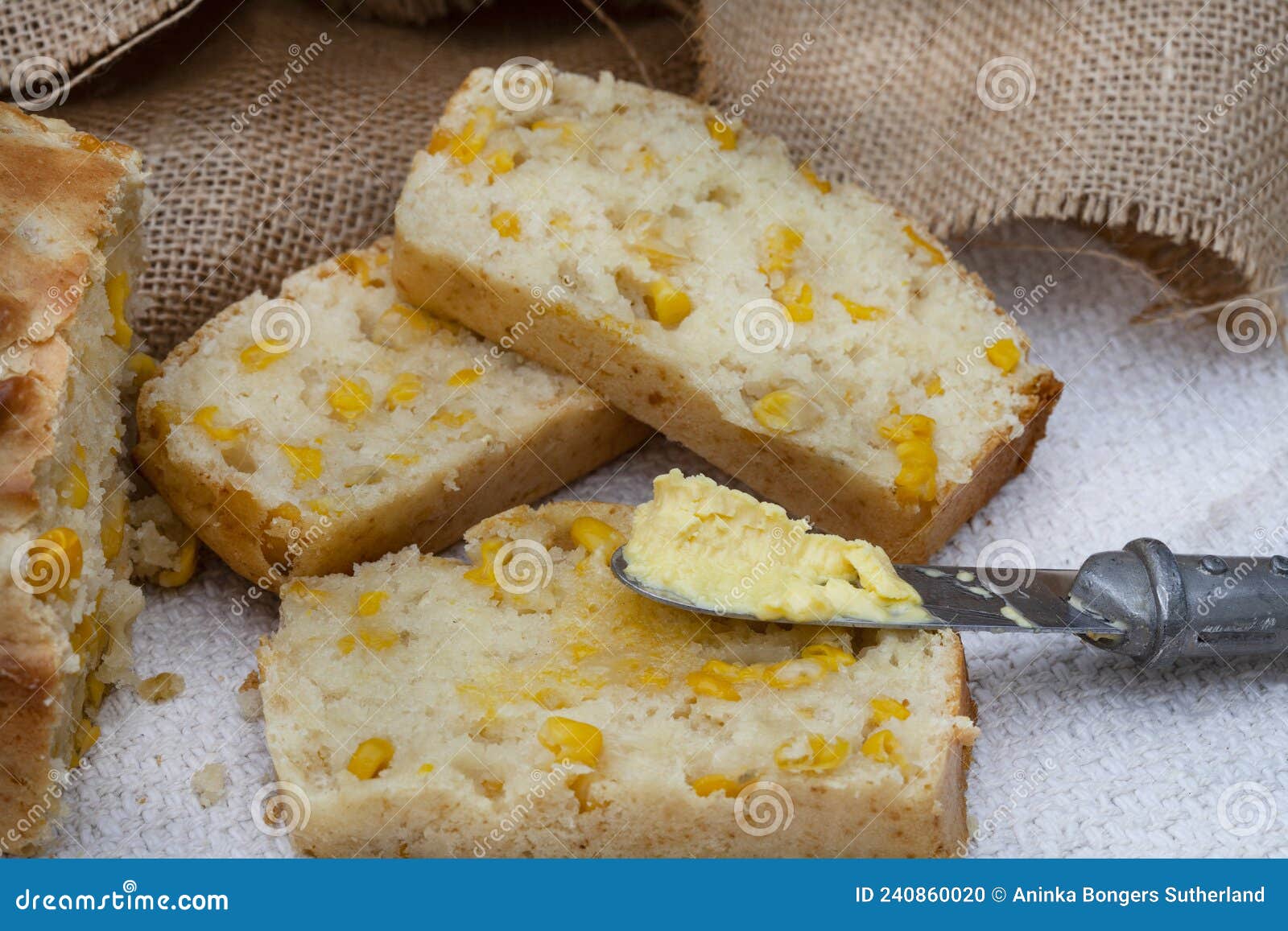 South African Sweet Corn Sweet Bread Stock Photo - Image of crust, view ...