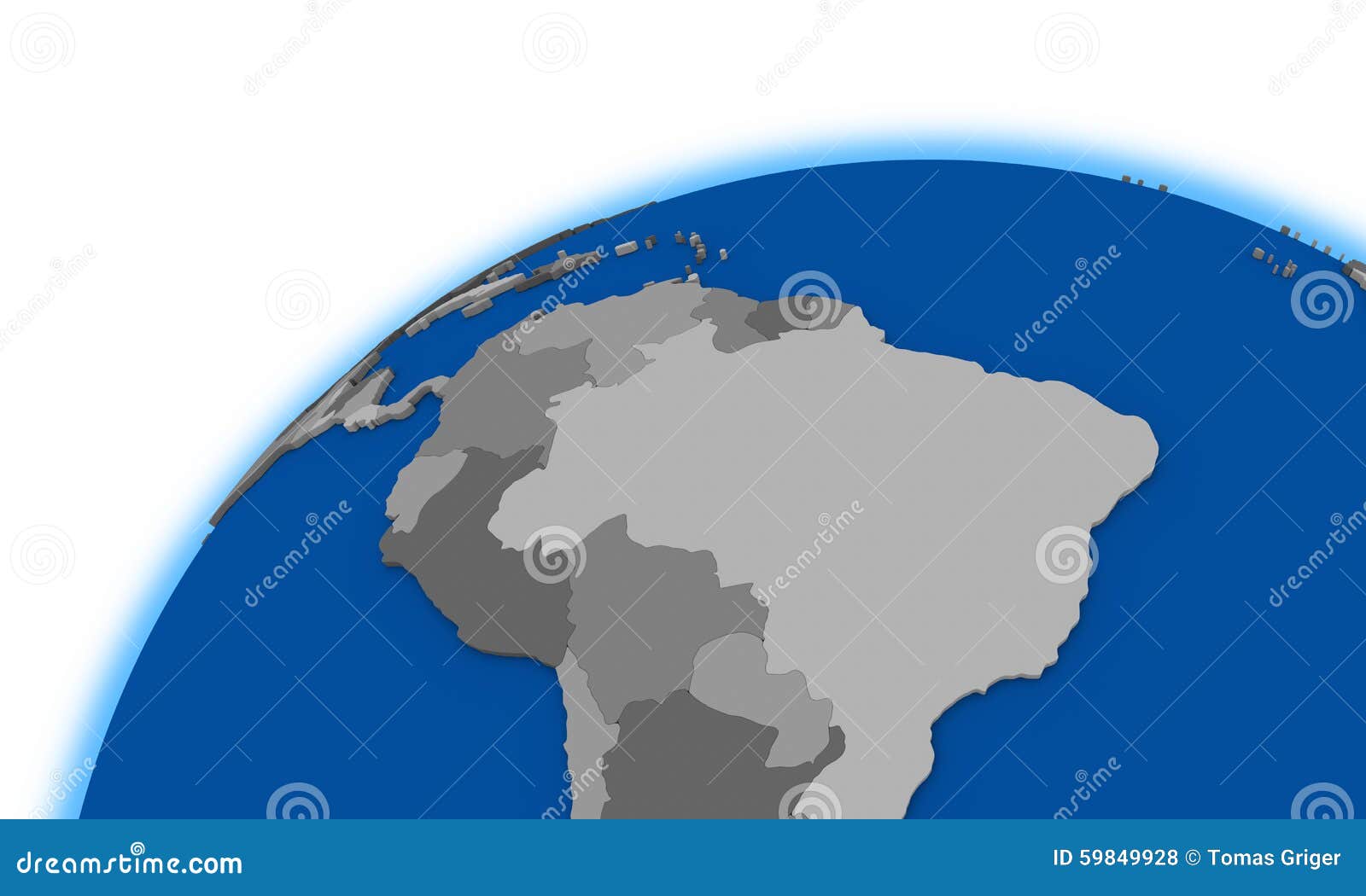South America on Globe Political Map Stock Illustration - Illustration ...