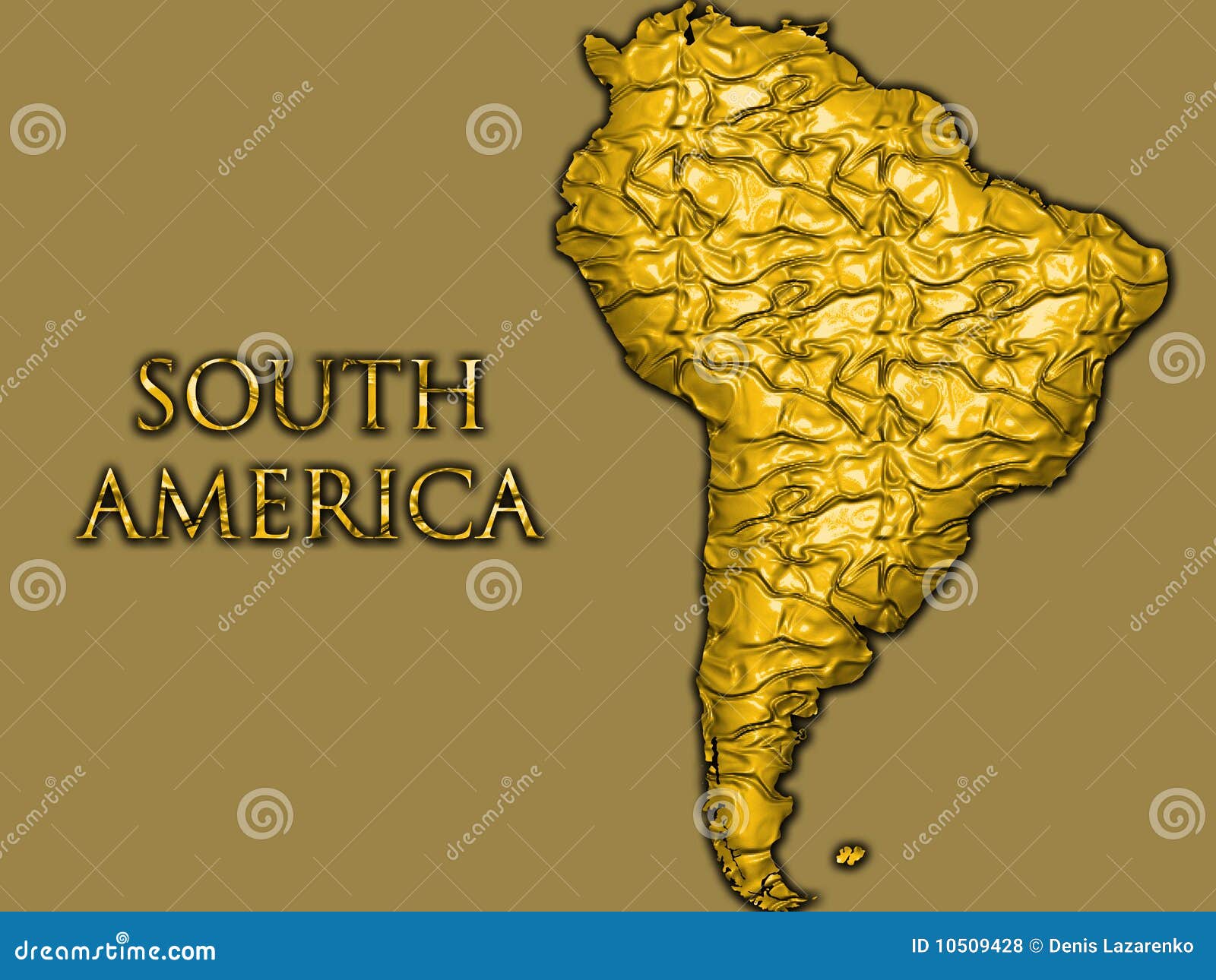 South America map stock illustration. Illustration of gold - 10509428