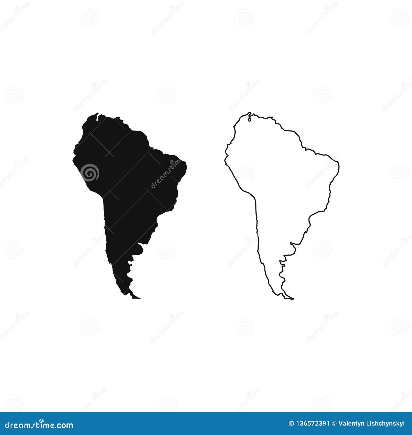 South America Map. Flat Simple Design Stock Illustration - Illustration ...