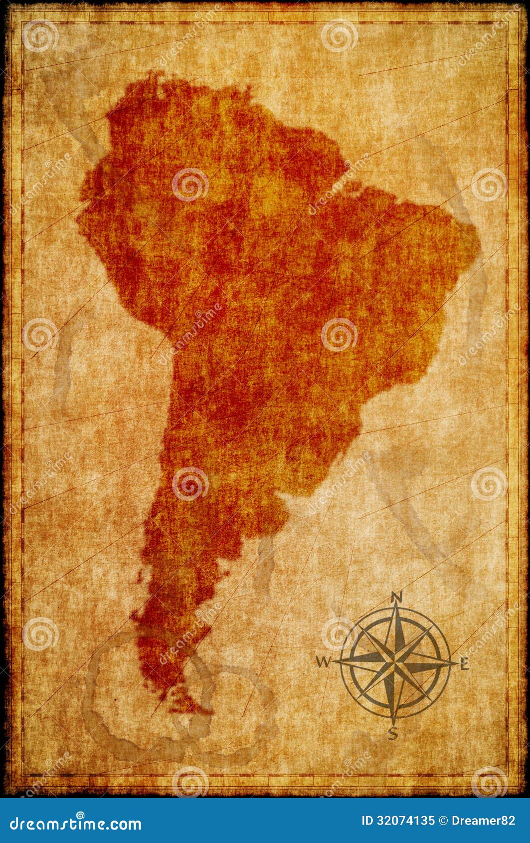 South America Map on Parchment Stock Image - Image of dirt, geography ...
