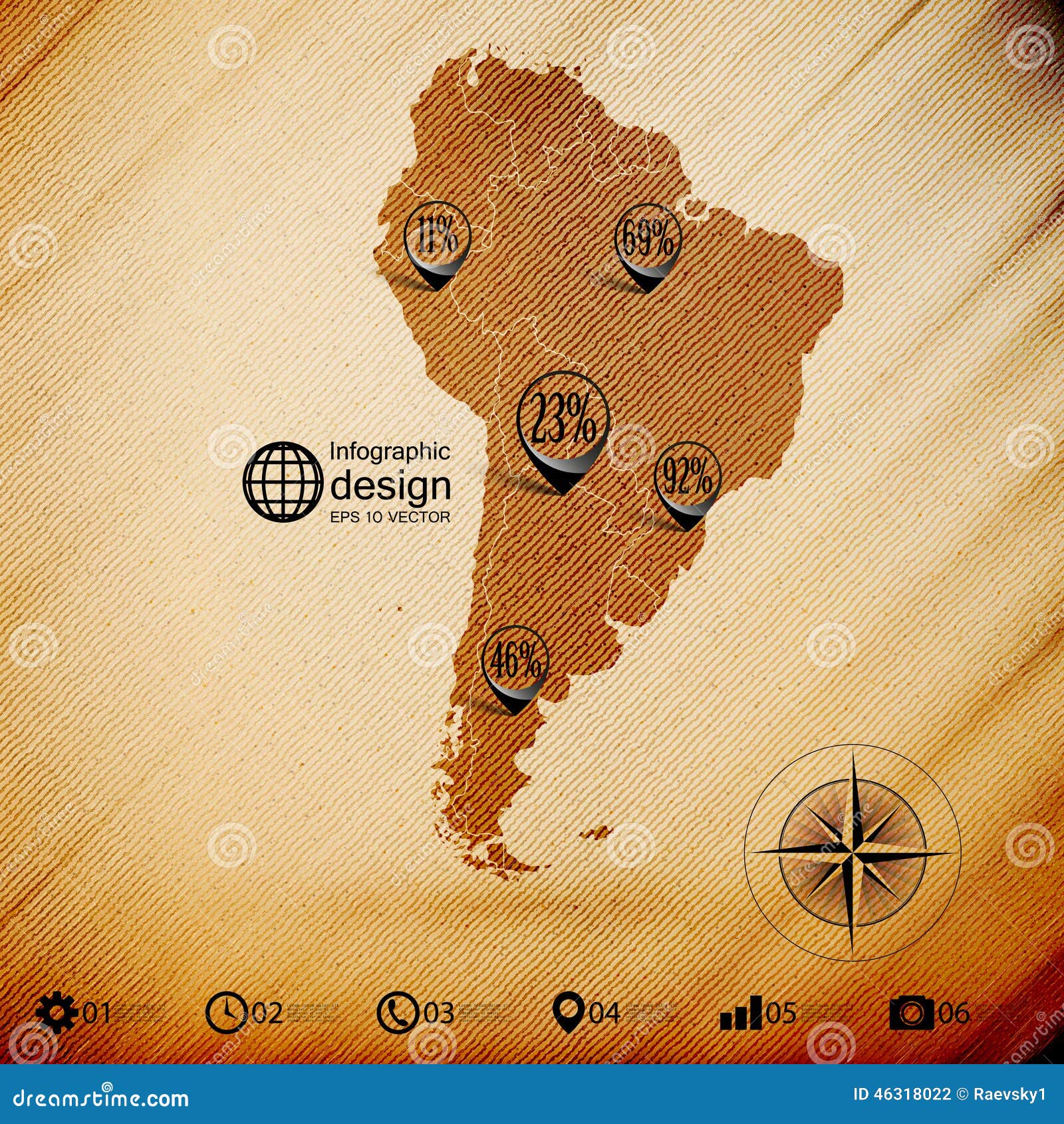 South America Map, Wooden Design Background, Stock Vector ... South America Map, Wooden Design Background, Stock Vector ...