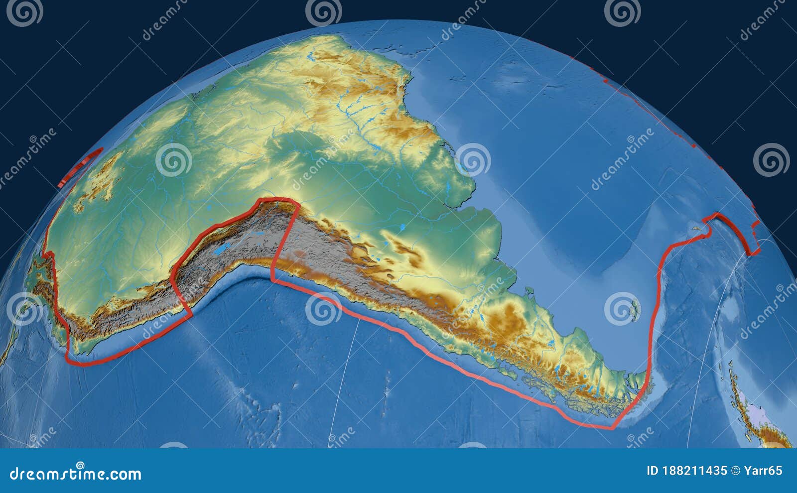 South America Plate Extruded - Relief Stock Illustration - Illustration ...