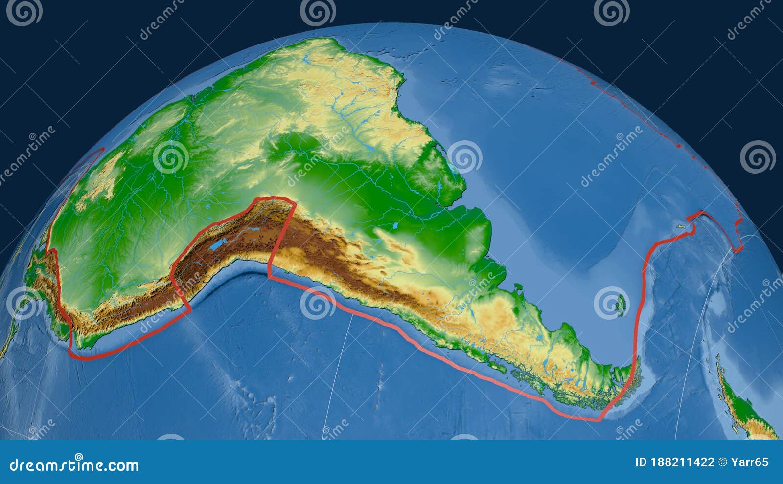 South America Plate Outlined - Physical Stock Illustration ...
