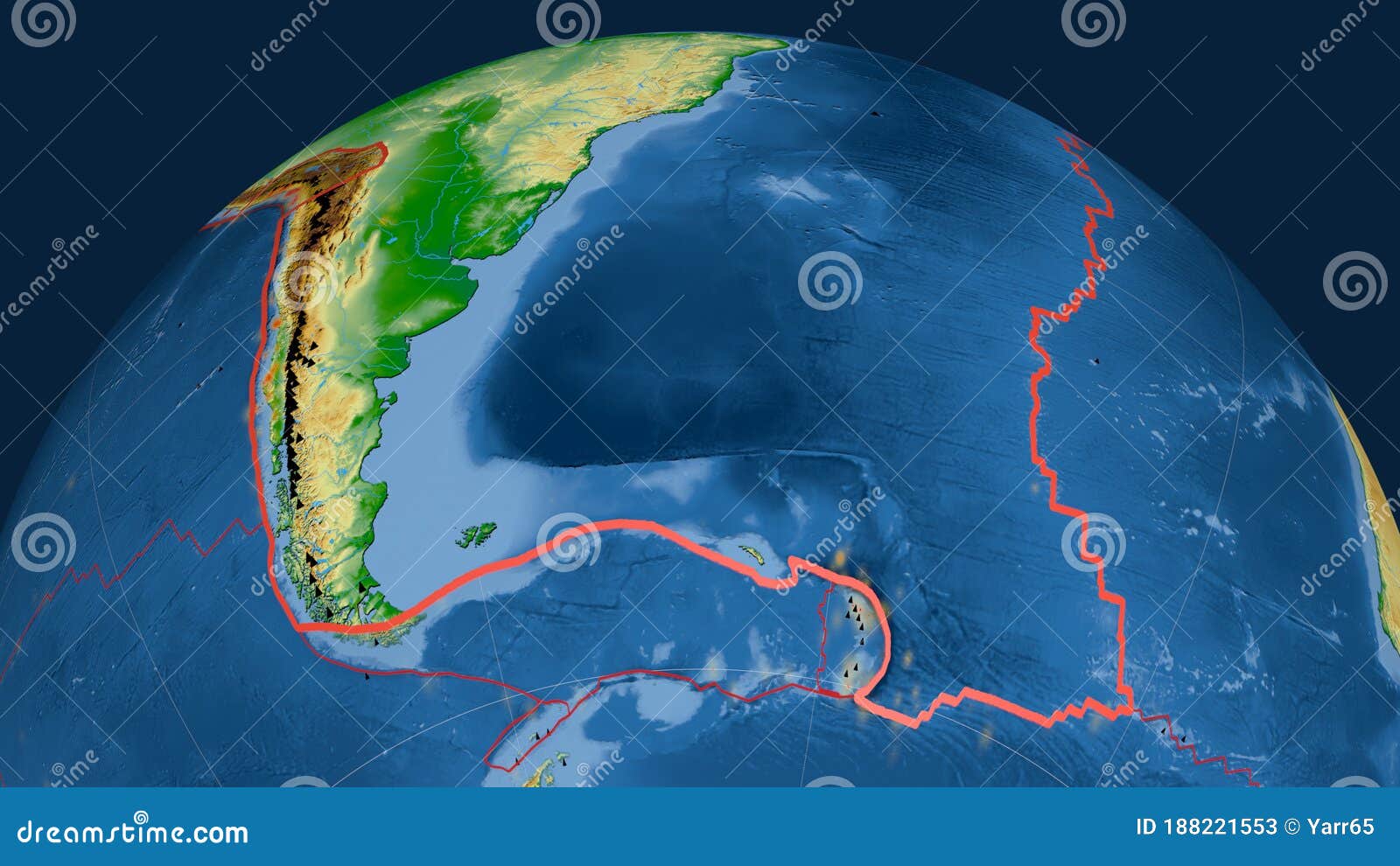 South America Plate Outlined - Physical Stock Illustration ...