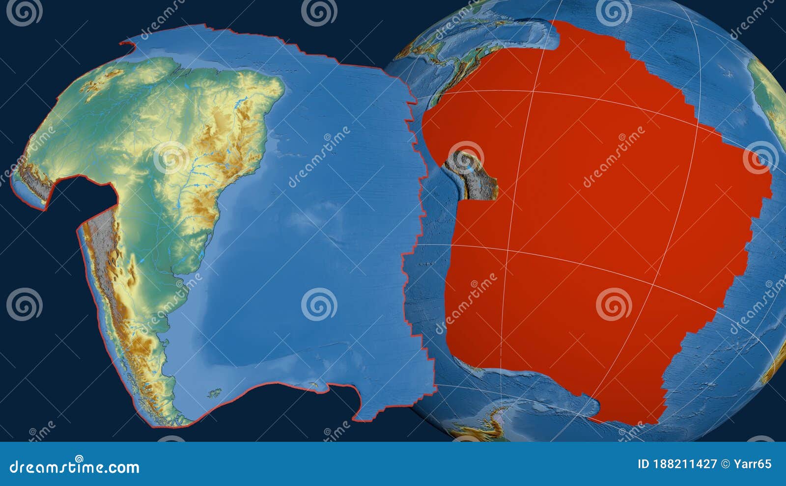 South America Plate Presented - Relief Stock Illustration ...