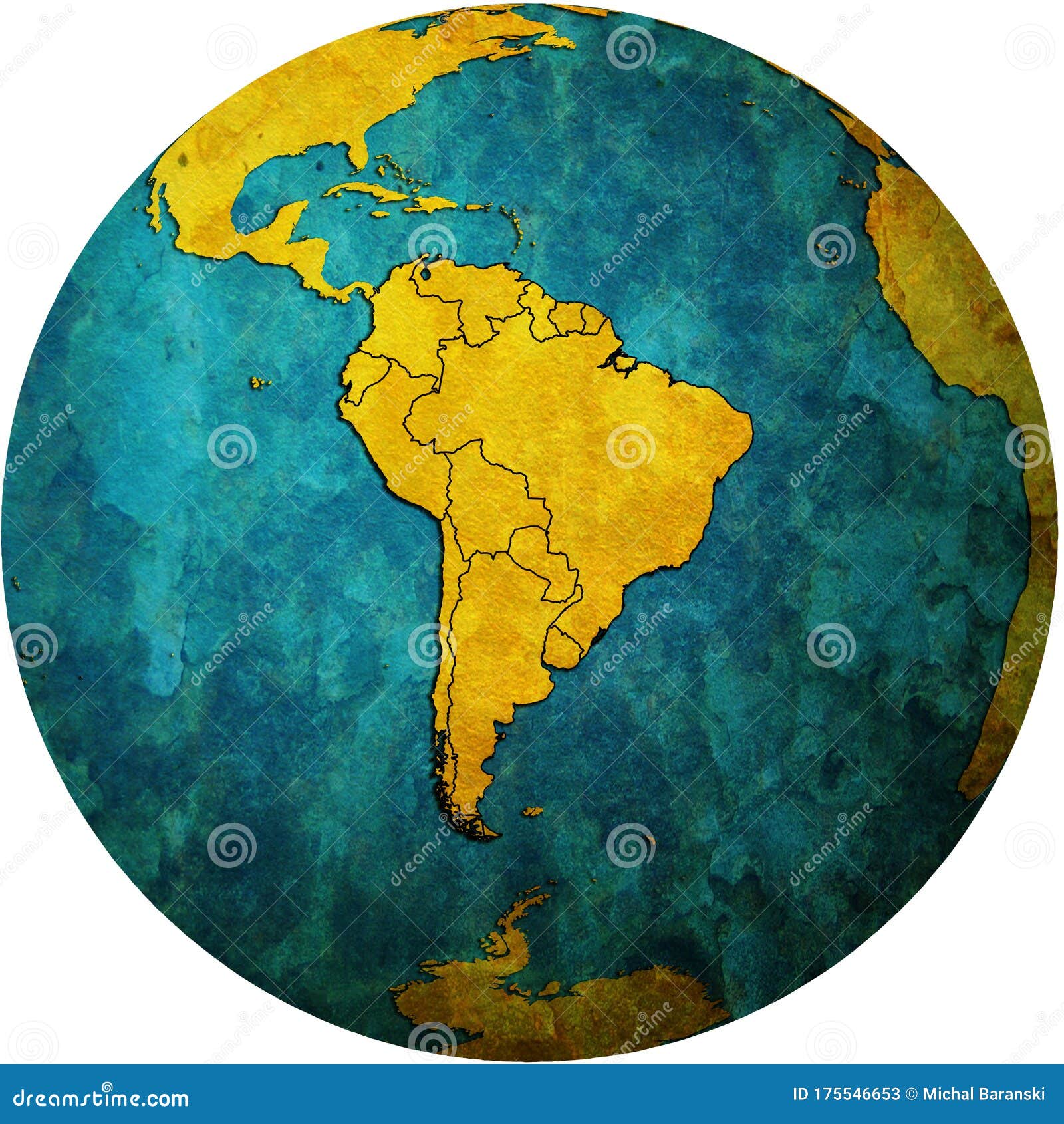 South American Flags on Globe Map Stock Illustration - Illustration of ...