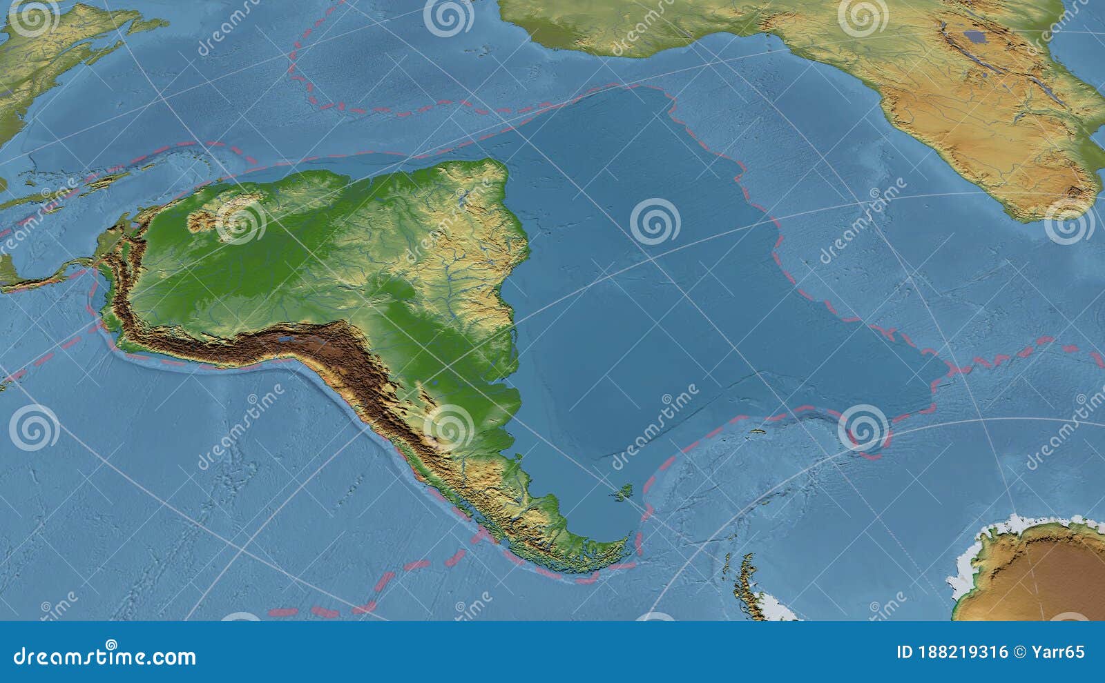 South American Plate Enlarged and Outlined - Physical Stock ...