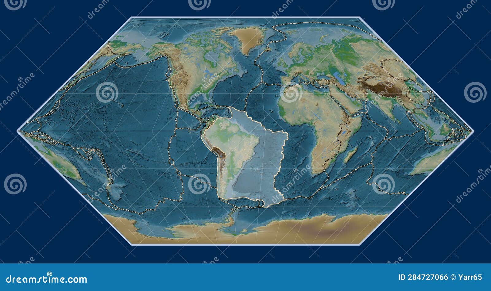 South American Tectonic Plate. Physical. Eckert I. Boundaries Stock ...
