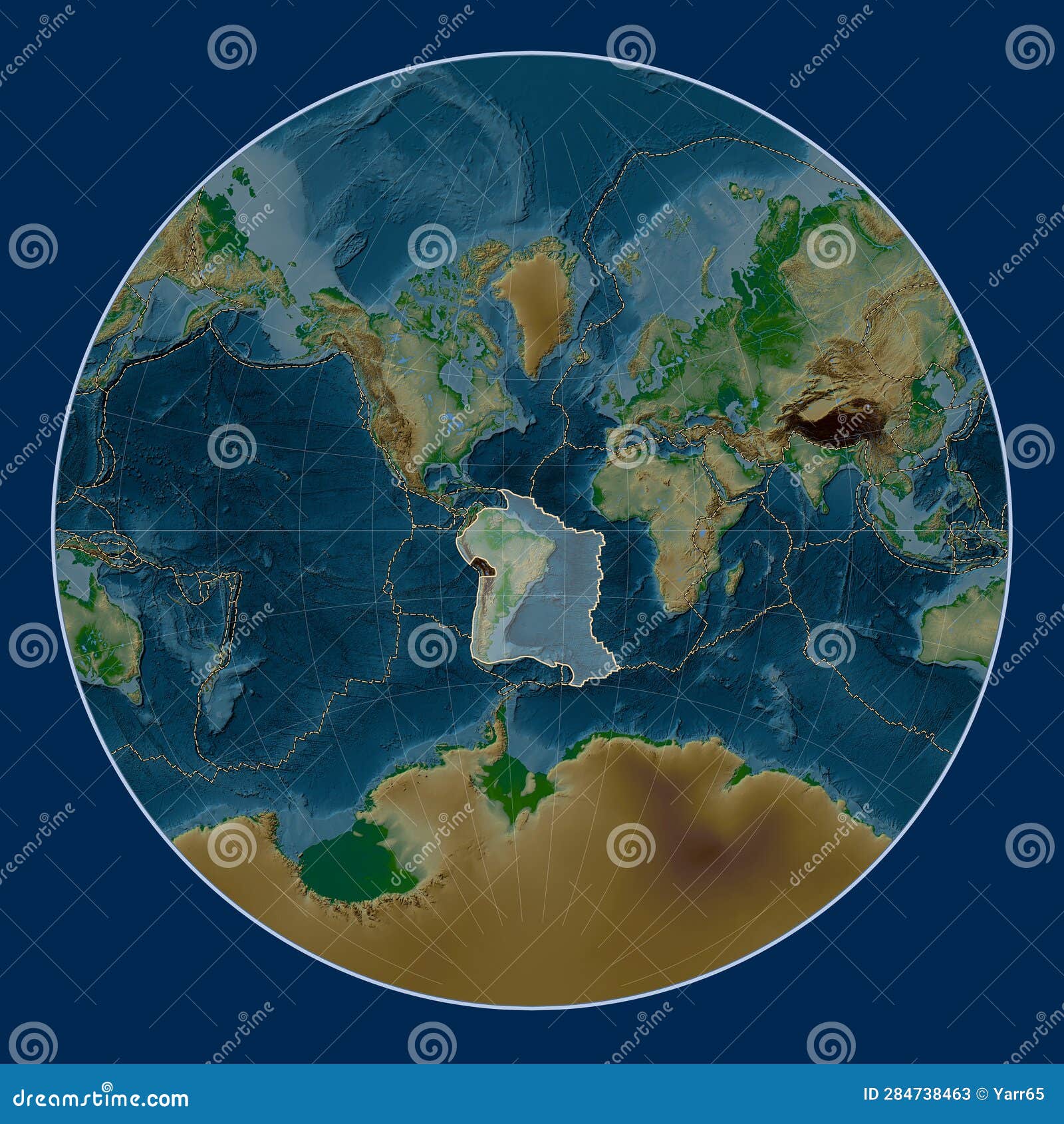 South American Tectonic Plate. Physical. Lagrange. Boundaries Stock ...