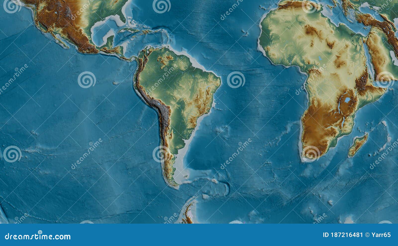 South American Tectonic Plate - Raster. Relief Stock Illustration ...