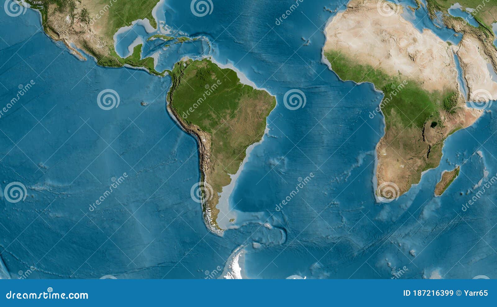 South American Tectonic Plate - Raster. Satellite Stock Illustration ...