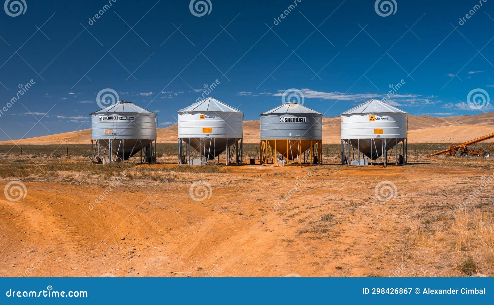 South Australia, Australia - Branded Grain Silos in the Field Editorial ...