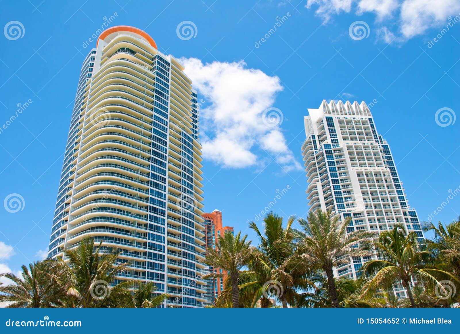 South Beach High Rise Condominiums Stock Photo - Image of funky, yellow ...