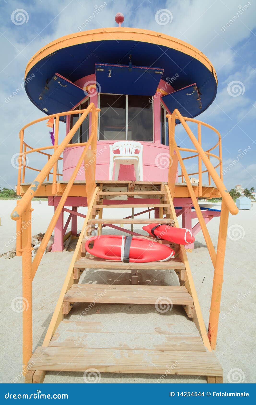 South Beach Lifeguard Hut stock photo. Image of wooden - 14254544
