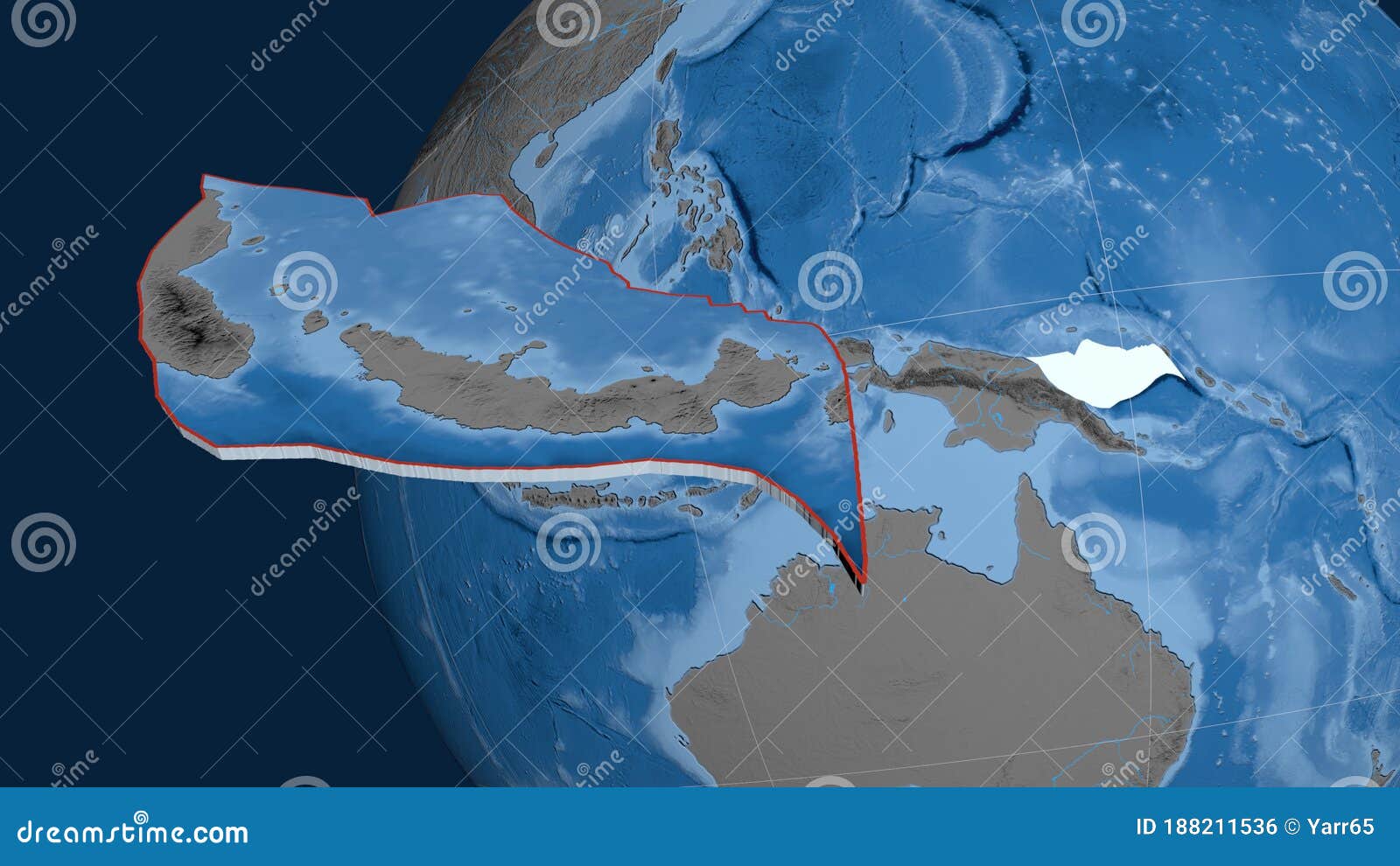 South Bismarck Plate Presented - Topo and Bathy Stock Illustration ...