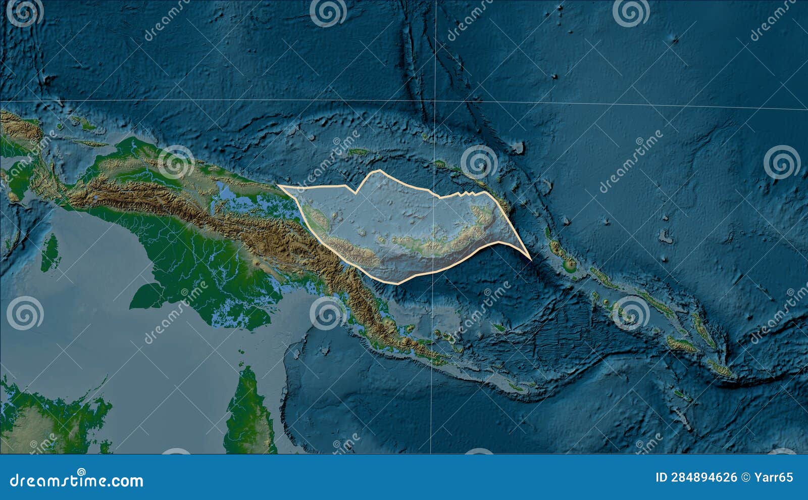 South Bismarck Tectonic Plate. Physical Map Stock Illustration ...